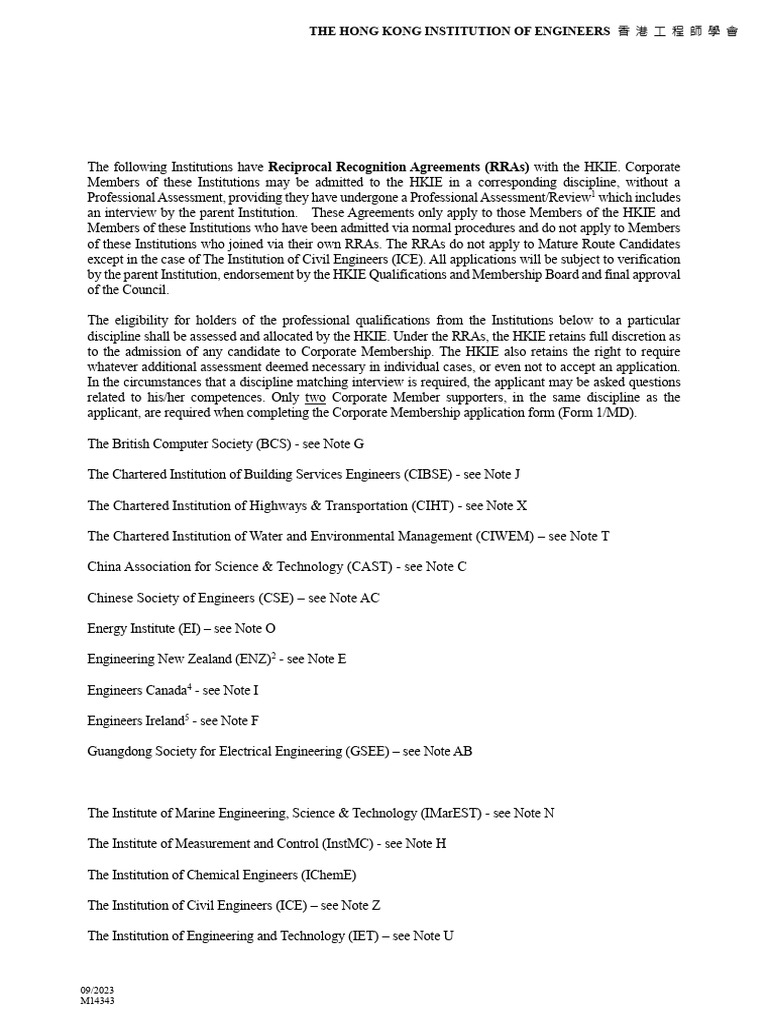 HKIE Reciprocal Recognition Agreements | PDF | Jurisdiction | Provinces ...