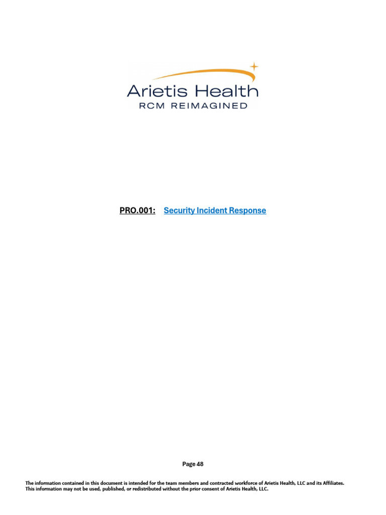 12.10.1_BCP-DR Plan_PRO.001 Security Incident Response | PDF ...