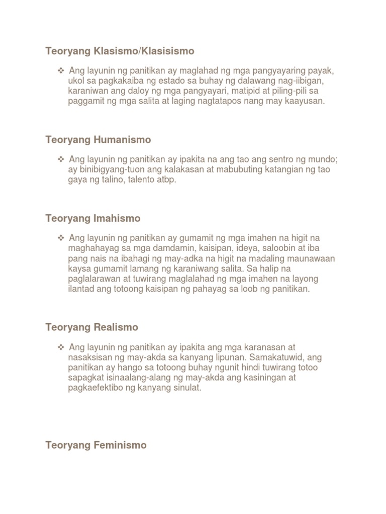 Teoryang Klasismo | PDF