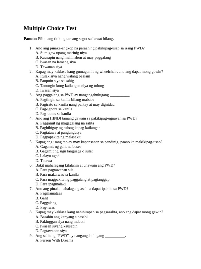 Summative Test No. 2 - GMRC | PDF