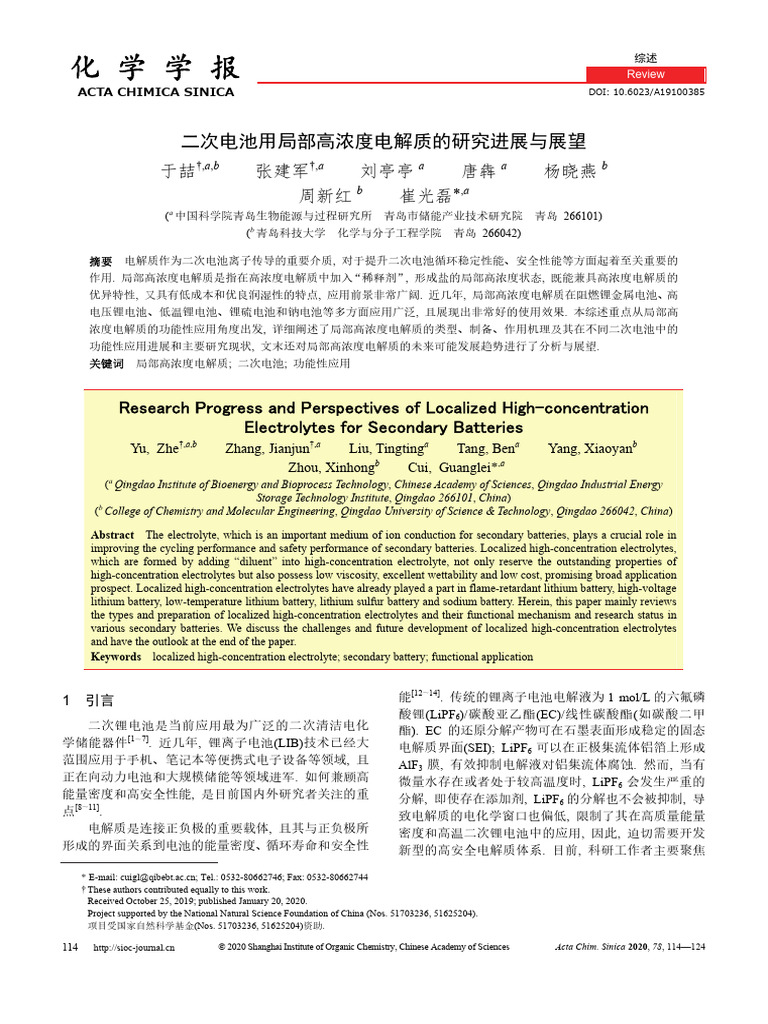 Research Progress and Perspectives of Localized High-Concentration ...