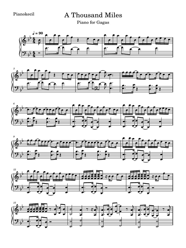 A Thousand Miles 6 Piano-Gagas | PDF
