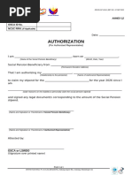 DSWD Authorization Form for Seniors | PDF