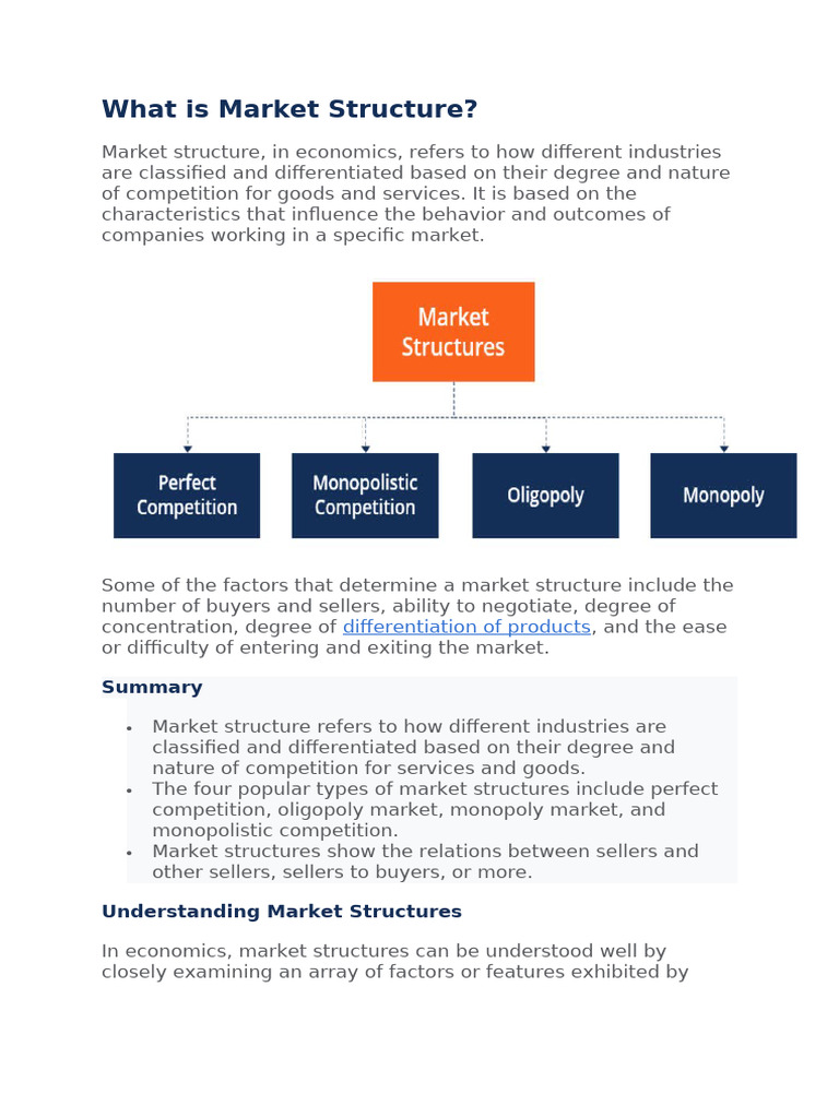 Understanding Market Structures in Economics | PDF | Monopoly | Profit ...