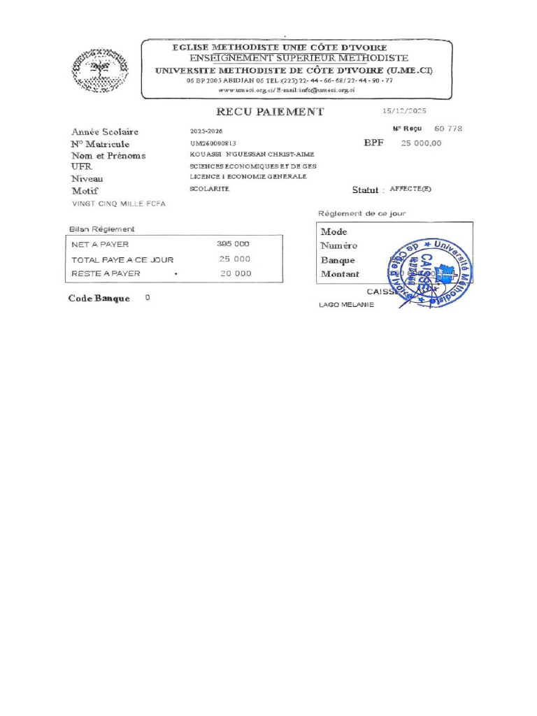 Reçu 1 | PDF
