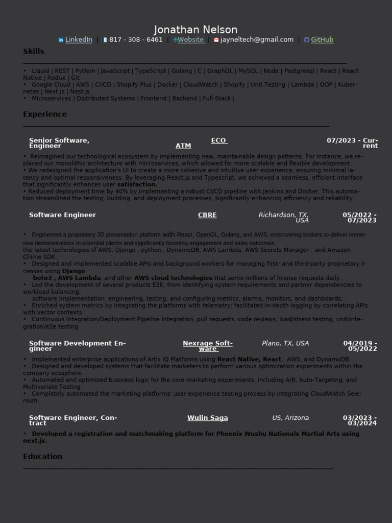 ChatGPT Resume Dark 2 Modified | PDF | Amazon Web Services | Computer ...