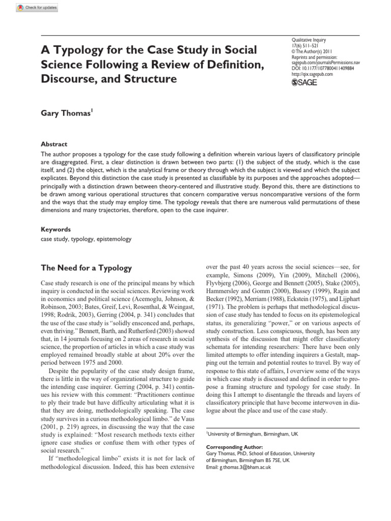Case Study Typology in Social Science | PDF | Theory | Methodology