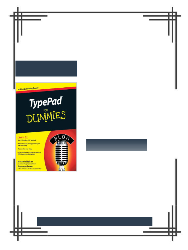 TypePad For Dummies 1st Edition Melanie Nelson ebook chapter-indexed ...
