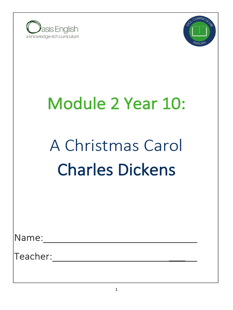 Year 10 A Christmas Carol Study Guide | PDF | Ebenezer Scrooge | A ...