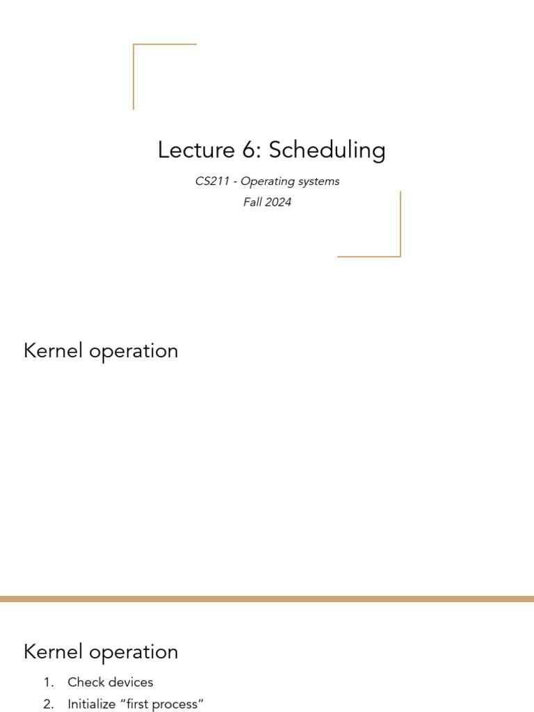 CS211 OS Lecture 6 Scheduling | PDF | Scheduling (Computing) | Process ...