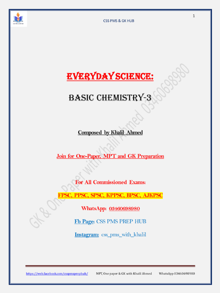 Basic Chemistry-3 | PDF