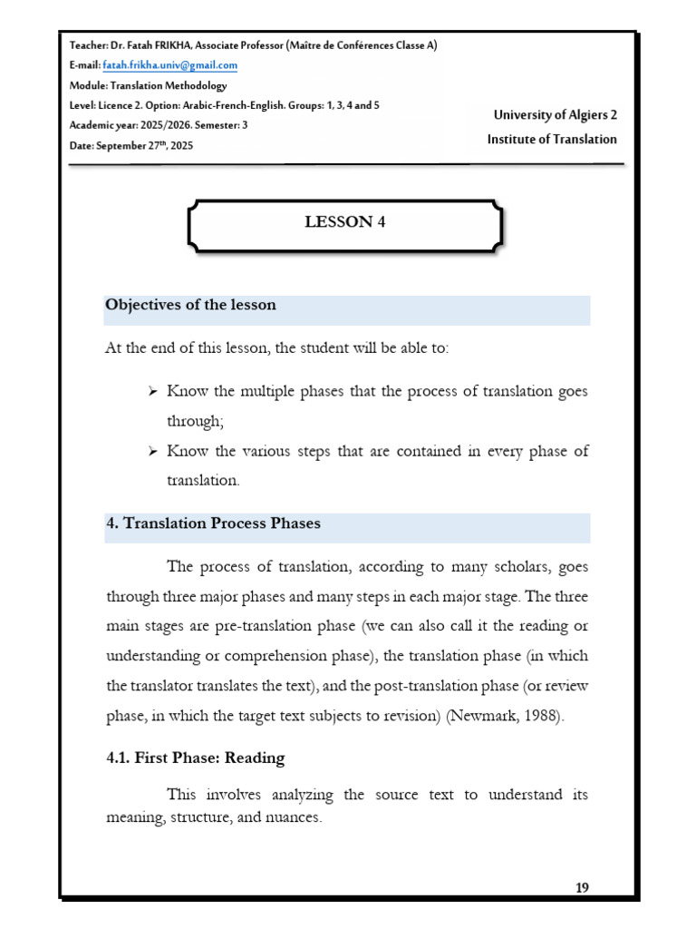 Translation Methodology Phases Explained | PDF | Translations ...