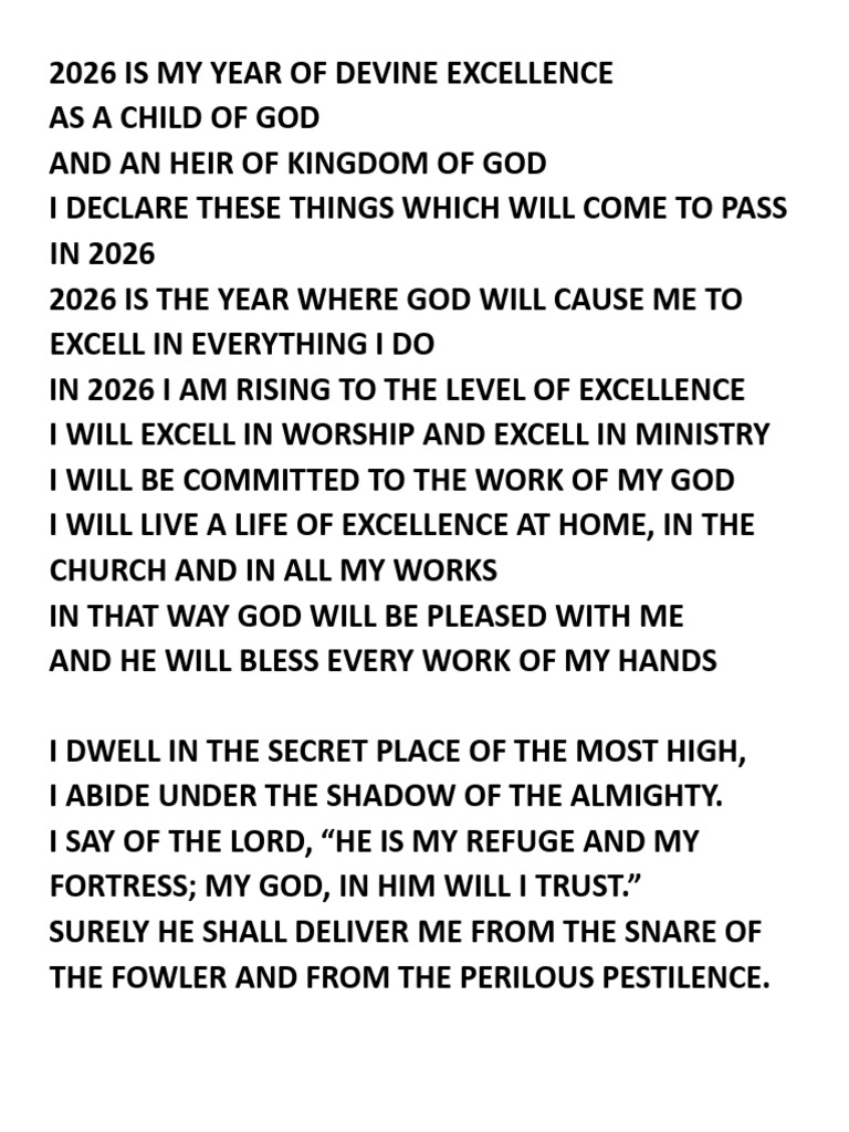 My 2025 Declarations Fin-1 | PDF | Religious Belief And Doctrine ...