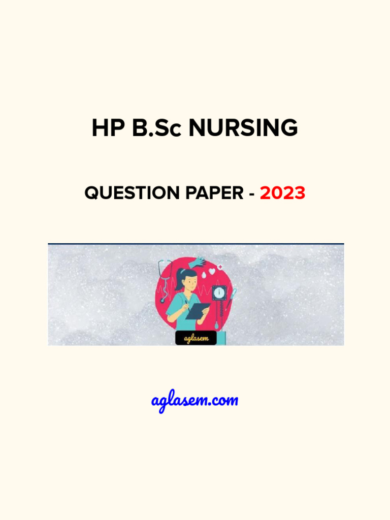 HP B.SC Nursing: Question Paper | PDF