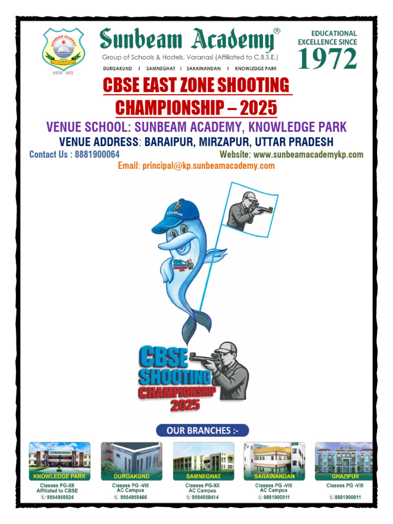 CBSE East Zone Shooting Championship 2025 | PDF | Value (Ethics)