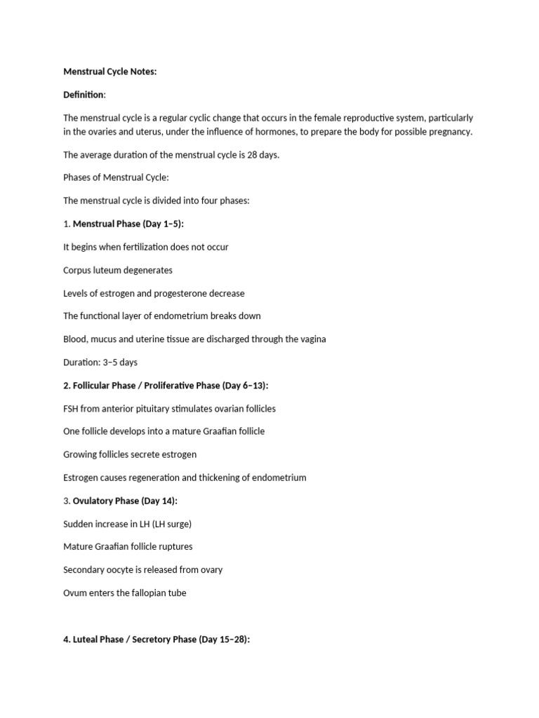 Understanding the Menstrual Cycle Phases | PDF
