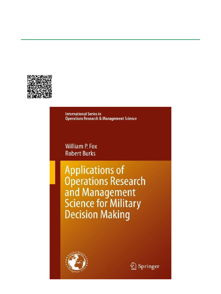 Applications of Operations Research and Management Science for Military ...