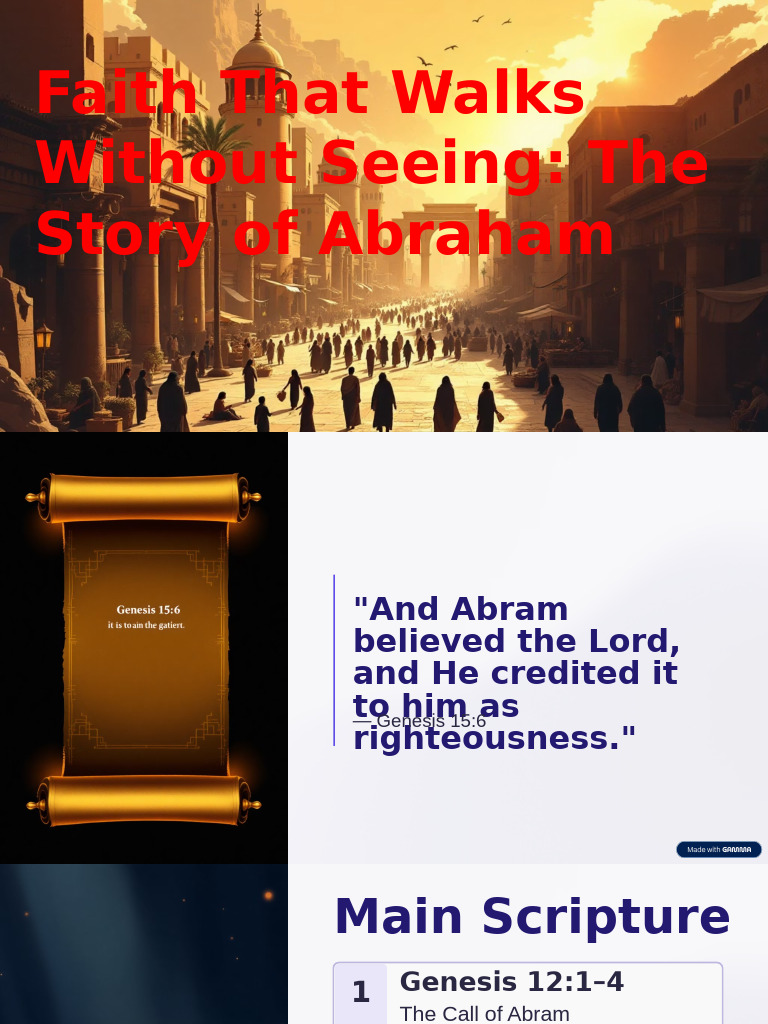 Faith That Walks Without Seeing The Story of Abraham | PDF | Abraham ...
