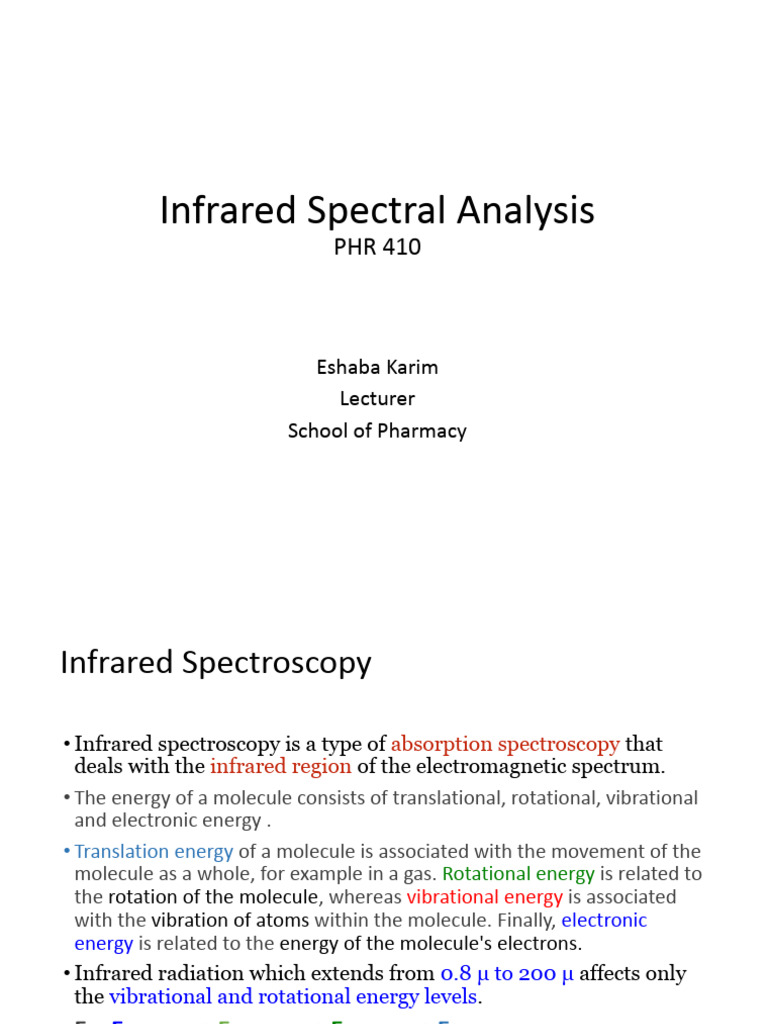 Infrared Spectral Analysis | PDF | Infrared Spectroscopy | Spectroscopy
