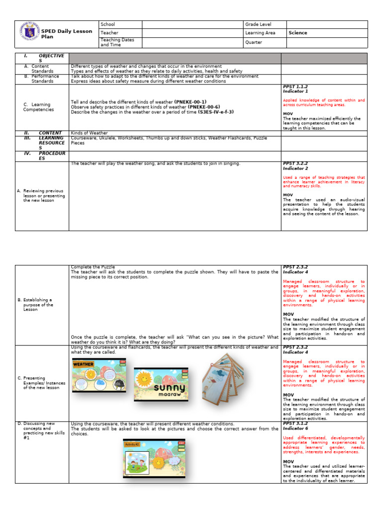 COT 1 Bundle Lesson Plan With Annotations | PDF | Learning | Teachers