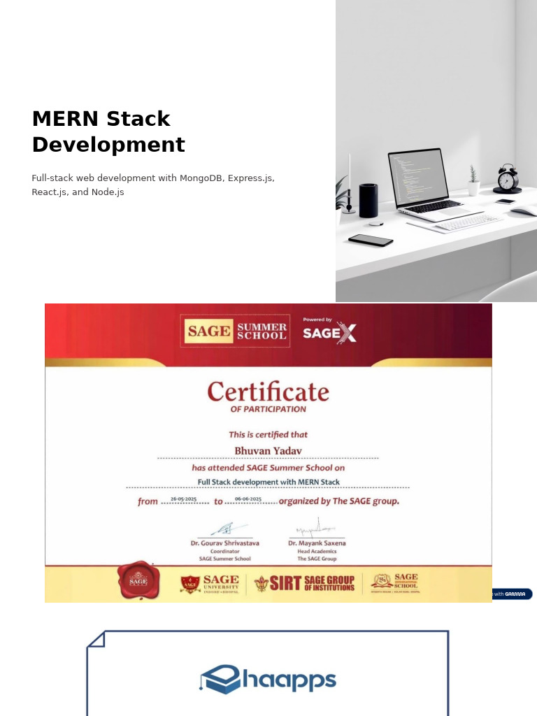 MERN-Stack-Development Bhuvan Final Ppt | PDF | Java Script ...
