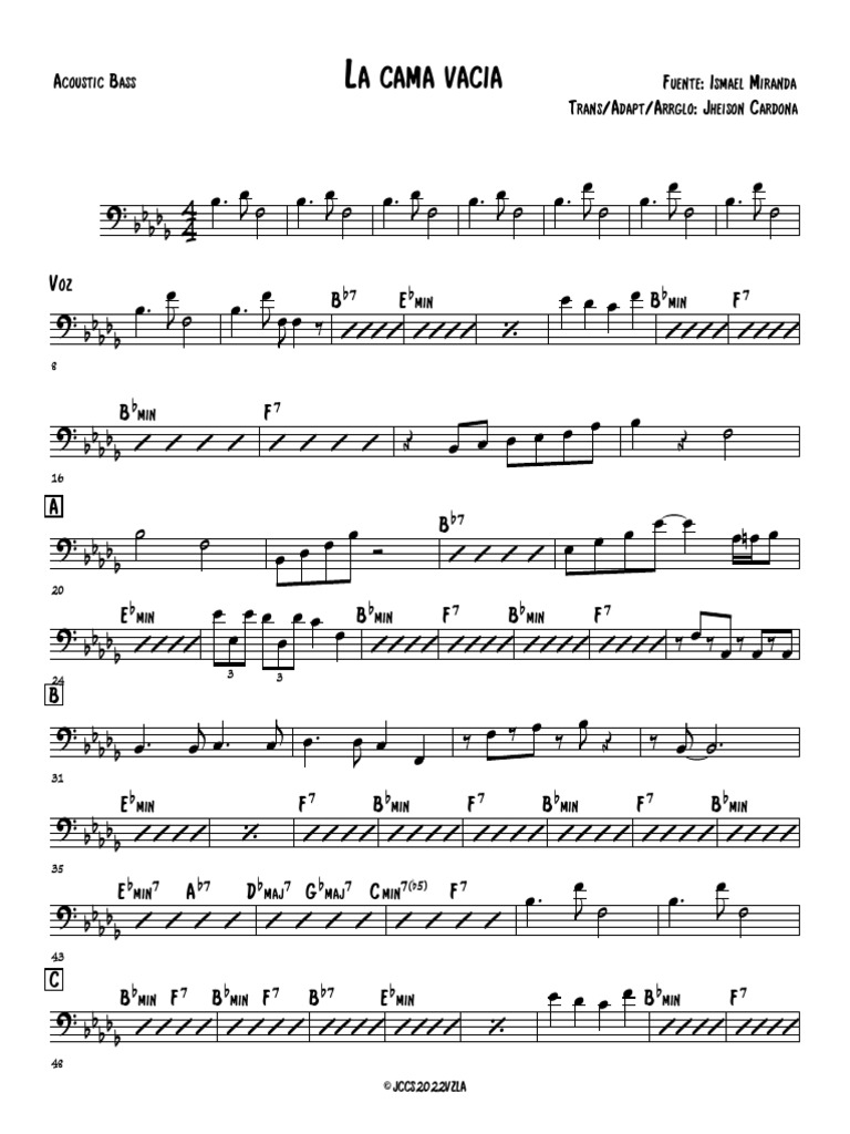 La Cama Vacia - Acoustic Bass | PDF