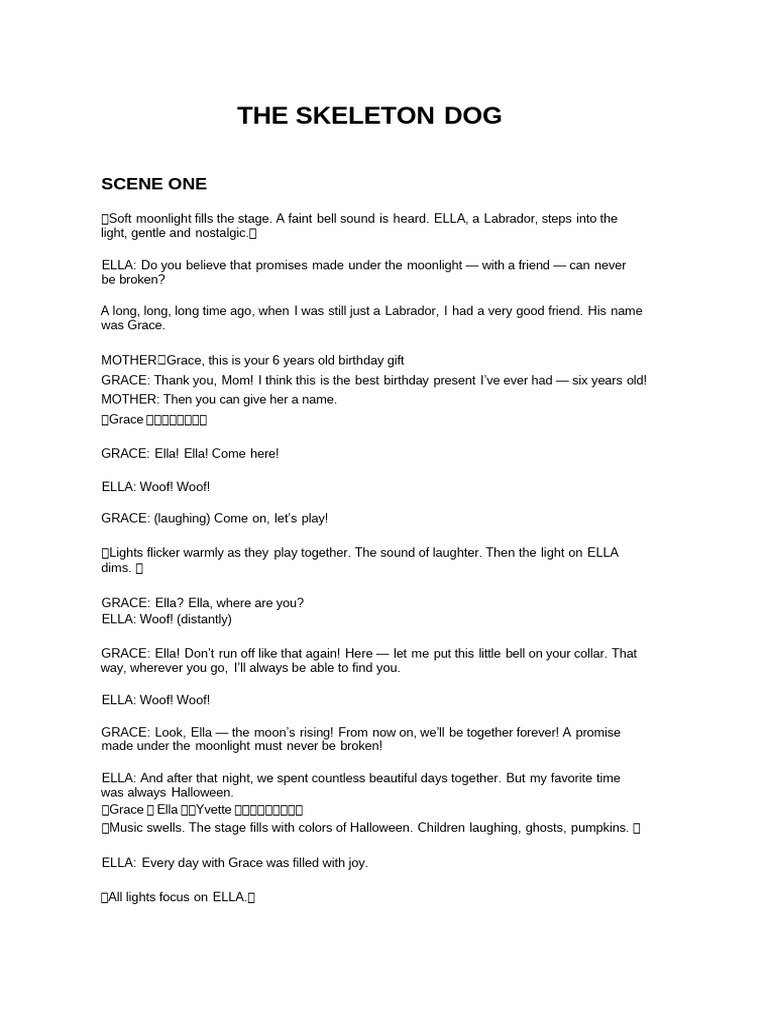 The Skeleton Dog English Script Final | PDF