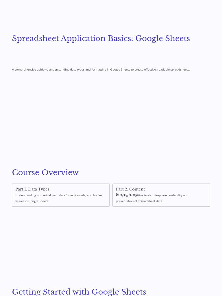 Google Sheets Data Types & Formatting Guide | PDF | Spreadsheet | Data Type