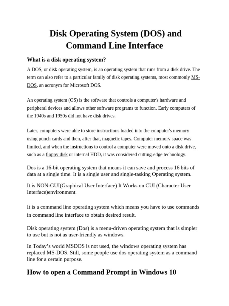 Dos Commands | PDF | Operating System | Filename