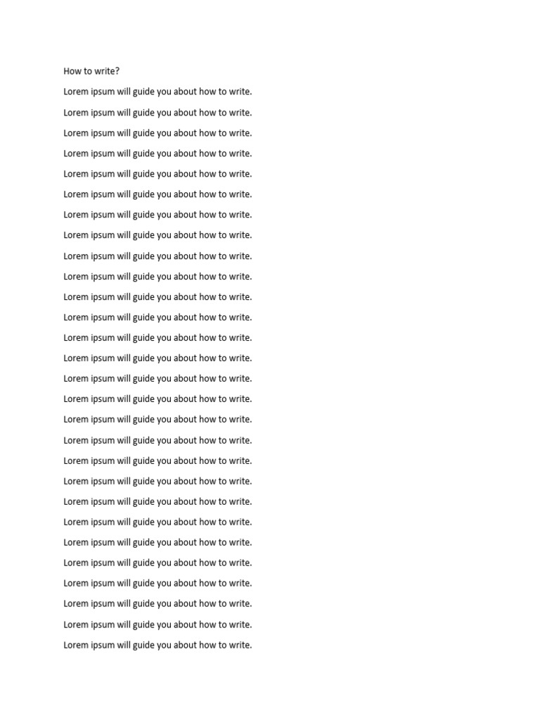 How to write | PDF