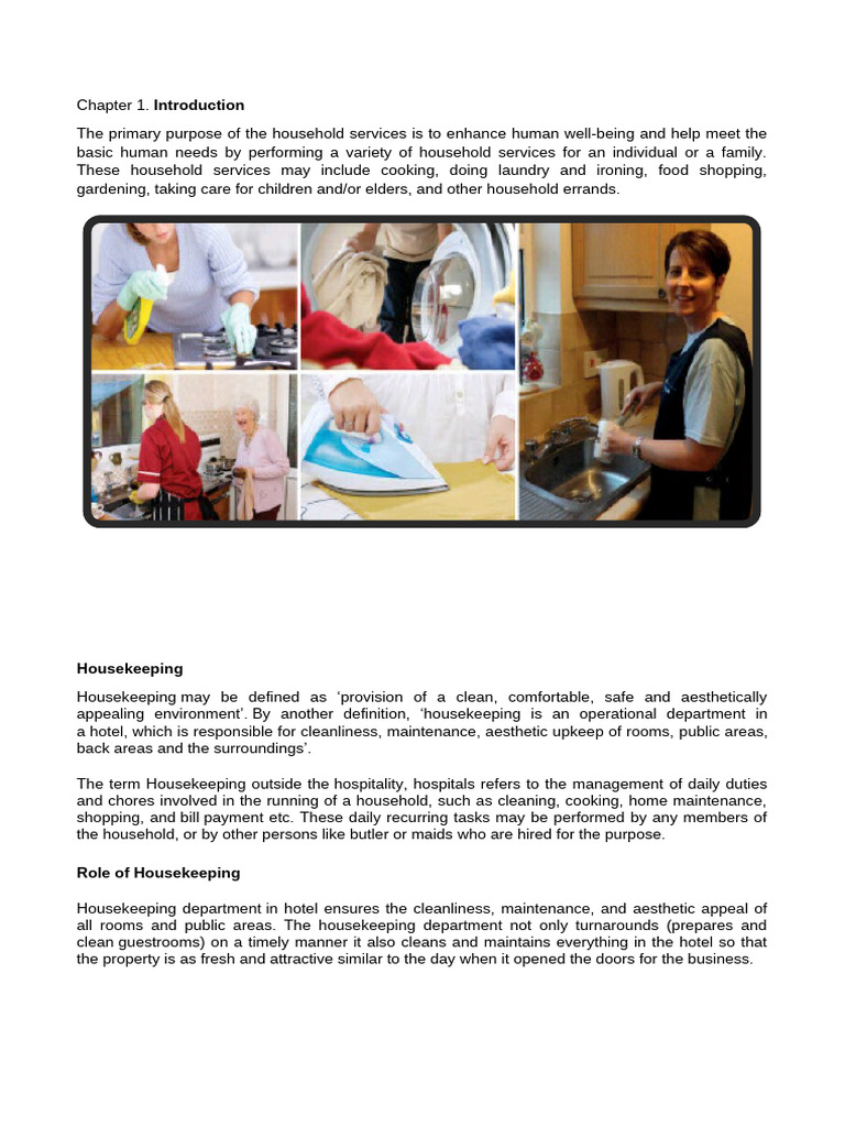 Chapter 1 Intro To Housekeeping | PDF | Housekeeping | Safety