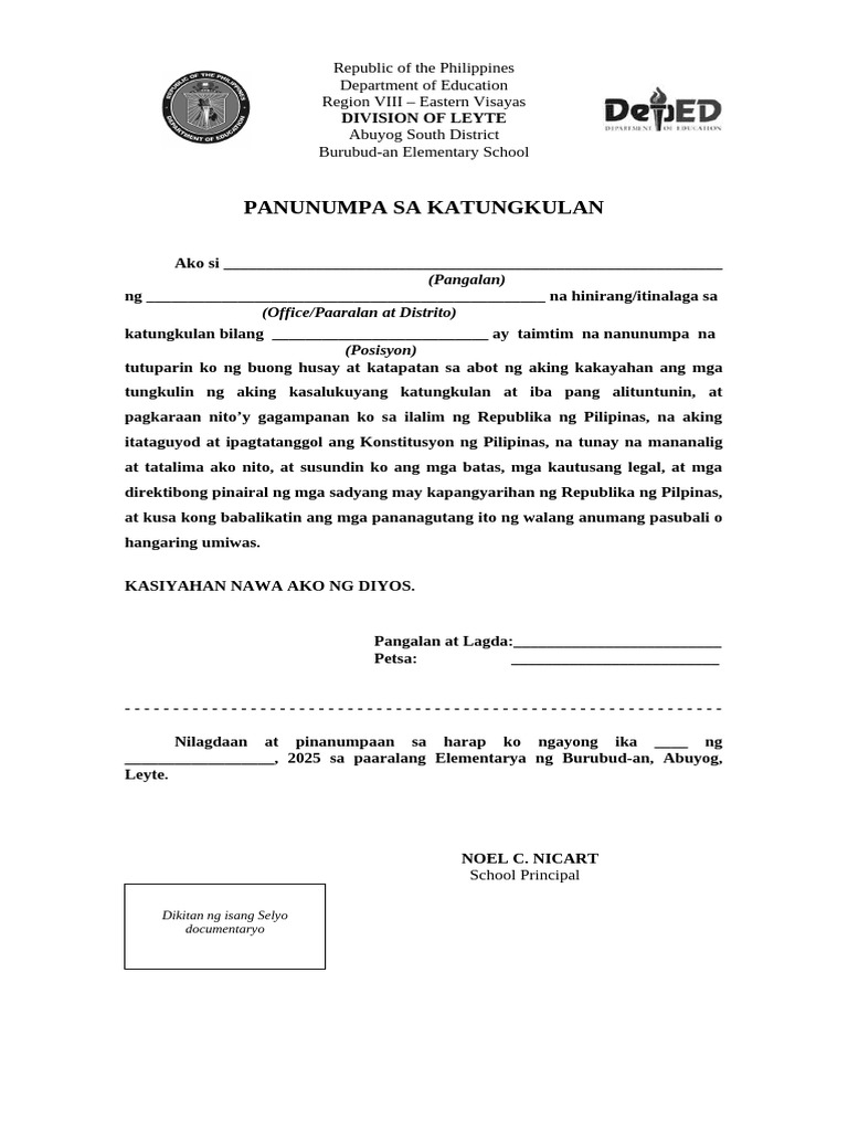 Panunumpa Sa Katungkulan | PDF