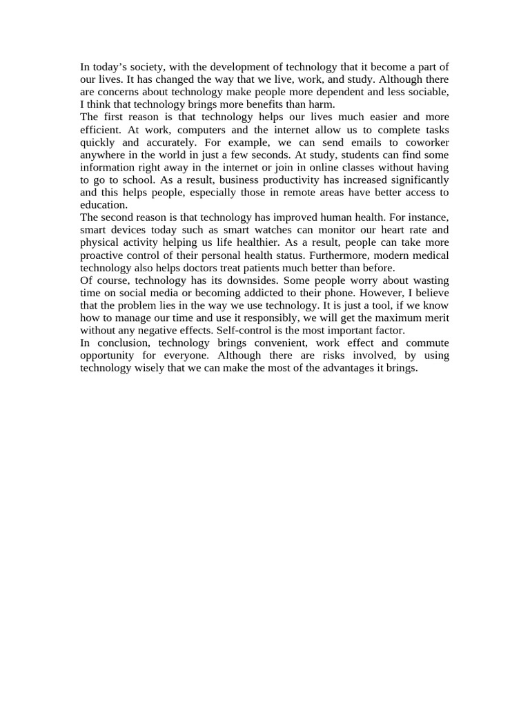 Benefits of Technology in Daily Life | PDF