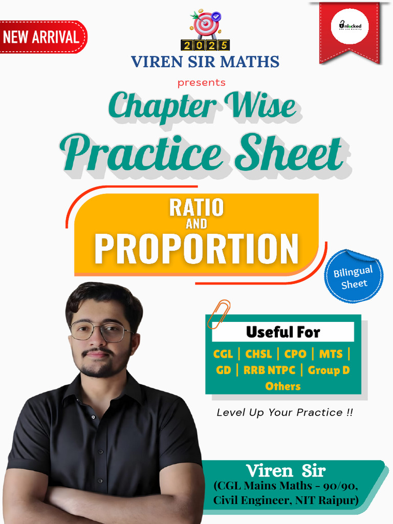 Ratio & Proportion Practice Sheet Viren Sir Maths Unlocked SSC 20250829 ...