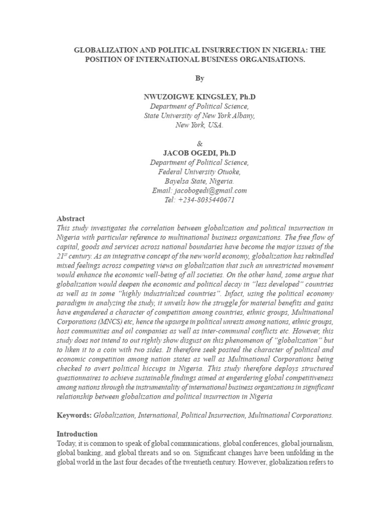 Political Globalization | PDF | Globalization | Capitalism