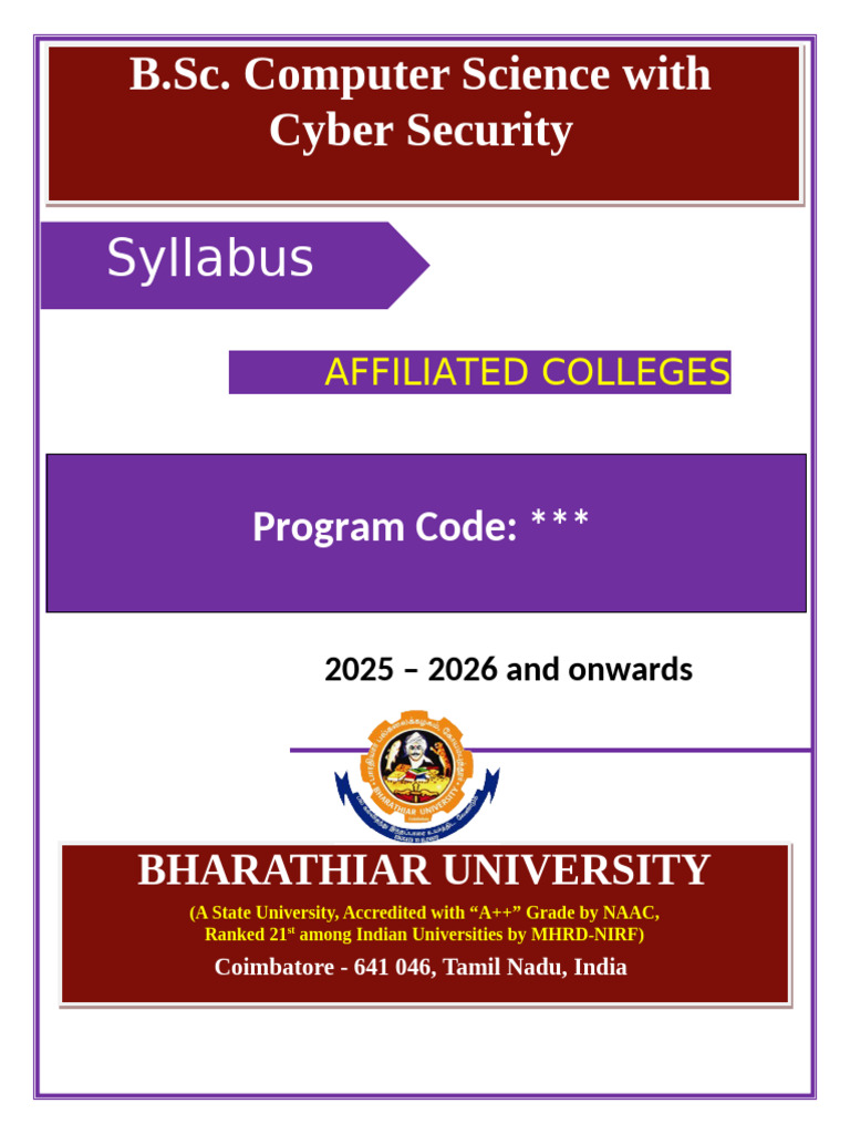 B.Sc. Cyber Security Syllabus 2025-26 | PDF | Class (Computer ...