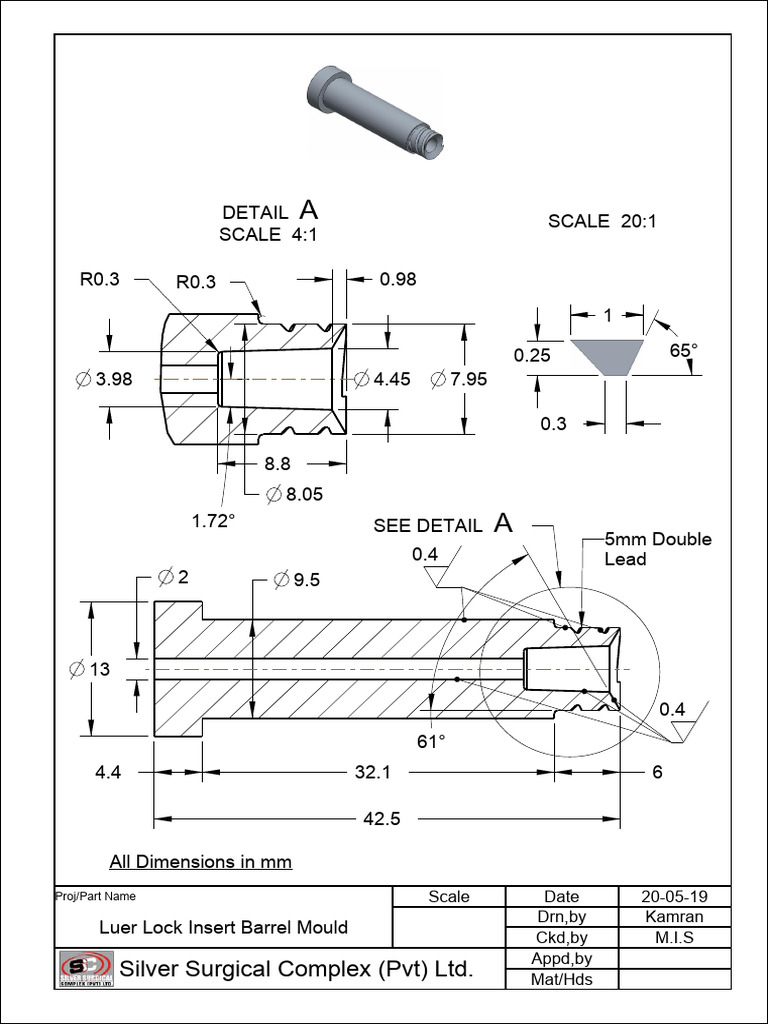 Luer Lock Inset Barrelmould | PDF