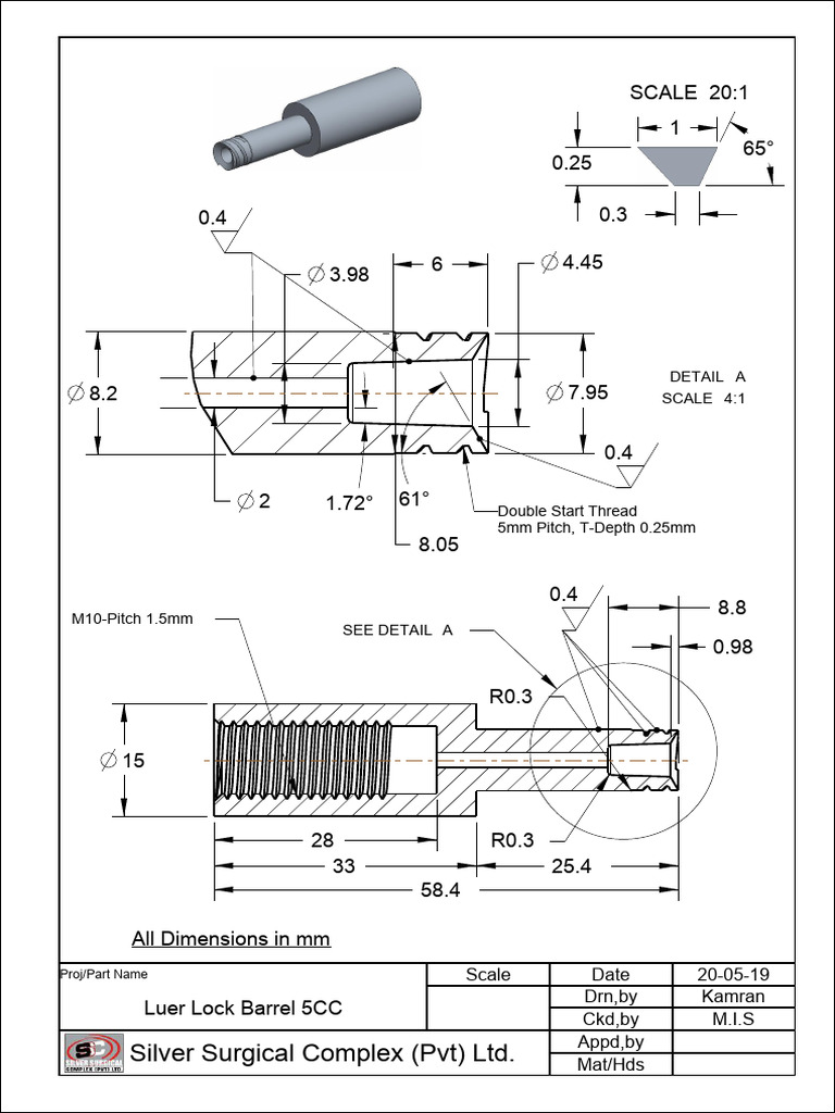 Luer Lock Barrel 5cc a1 | PDF