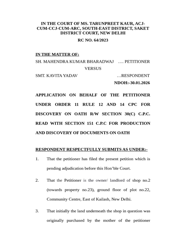 Petition for Document Discovery in Court | PDF | Lease | Discovery (Law)