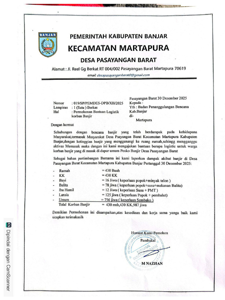 Proposal Banjir BNPD Pasayangn Barat | PDF