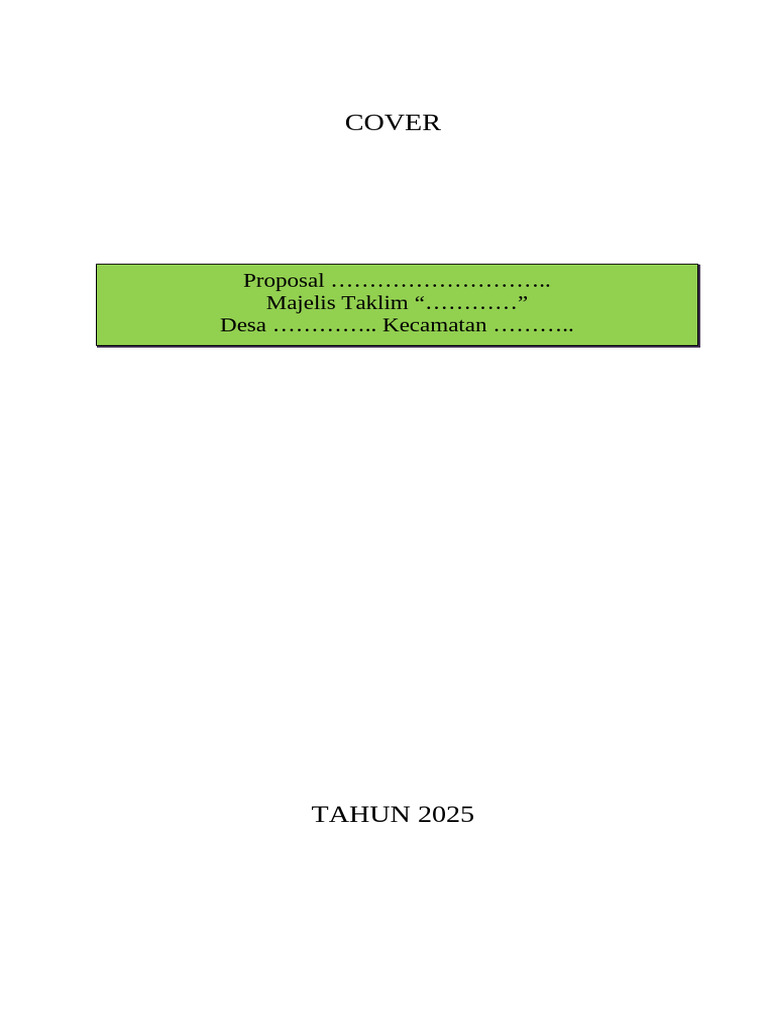 Contoh PROPOSAL Majelis Taklim Untuk 2026 - 1 | PDF