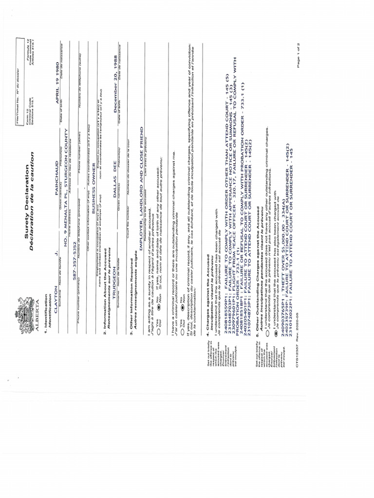 Surety Form - Trudgeon Dallas Dee | PDF