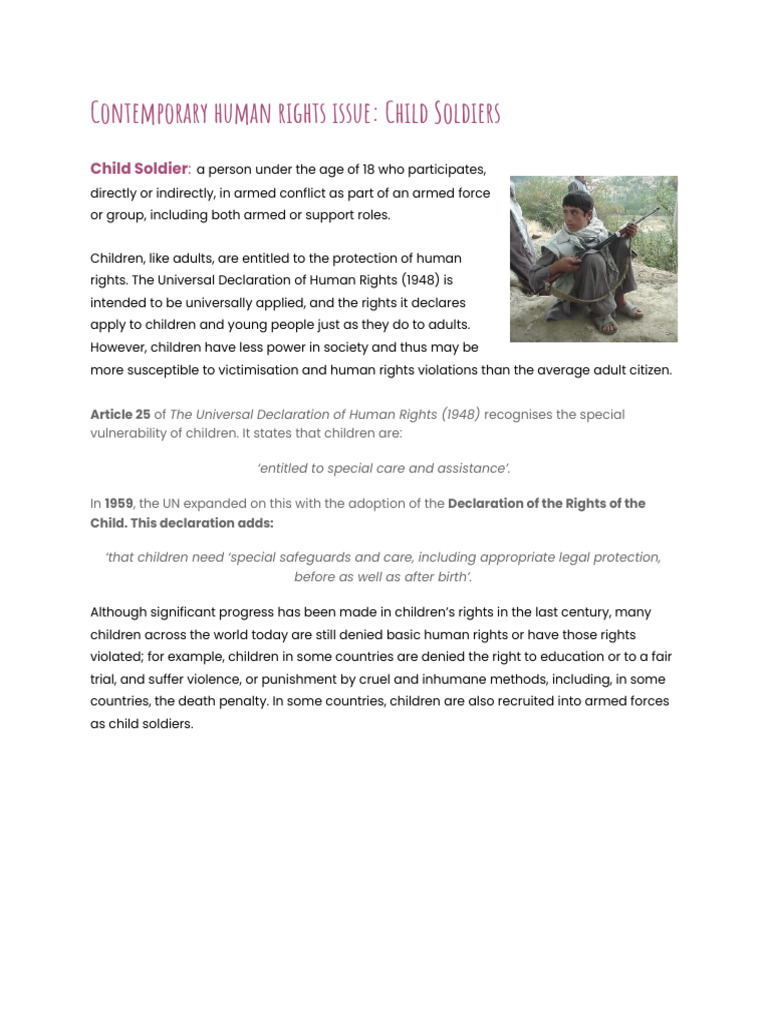 Child Soldiers - Introduction | PDF