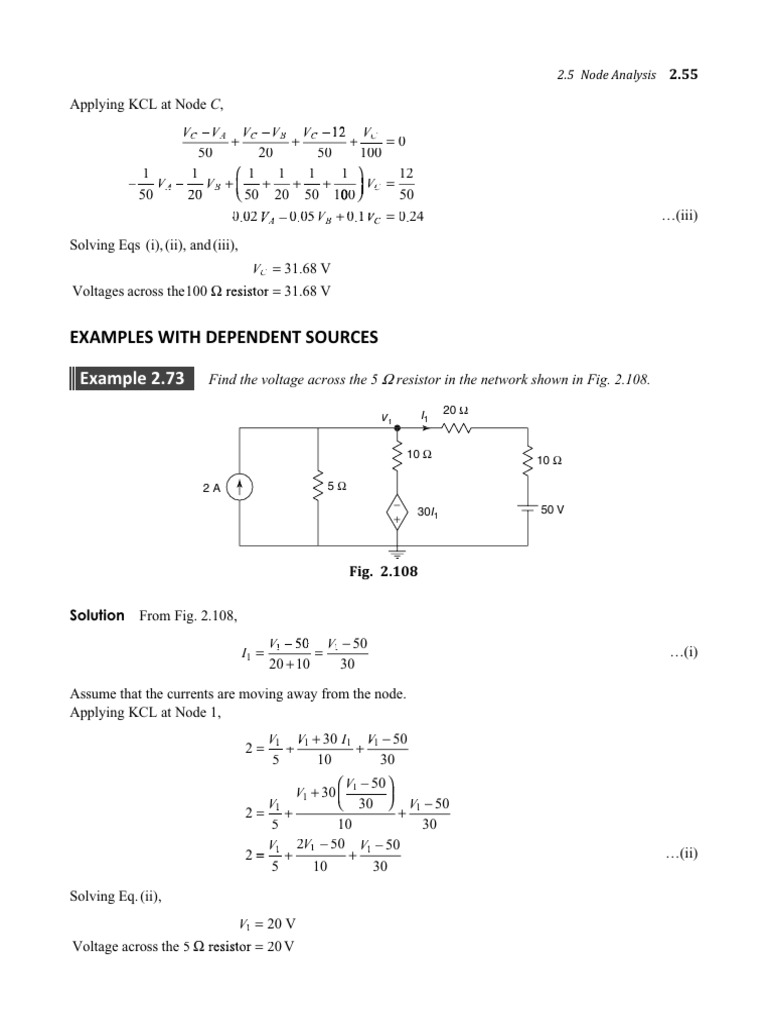 Examples With Dependent Sources - Nodal Analysis | PDF | Network ...