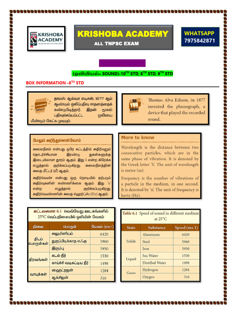 Sch-6 Science Short Notes | PDF