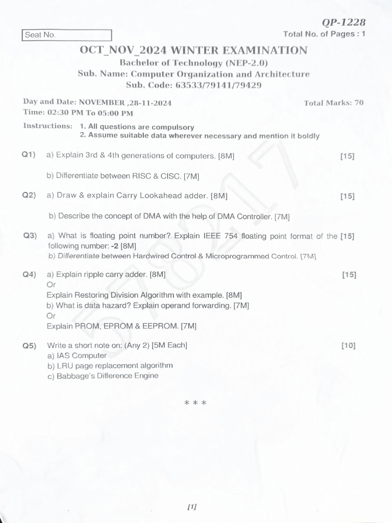 1. 79141 OCT NOV_Winter Exam 2024 | PDF