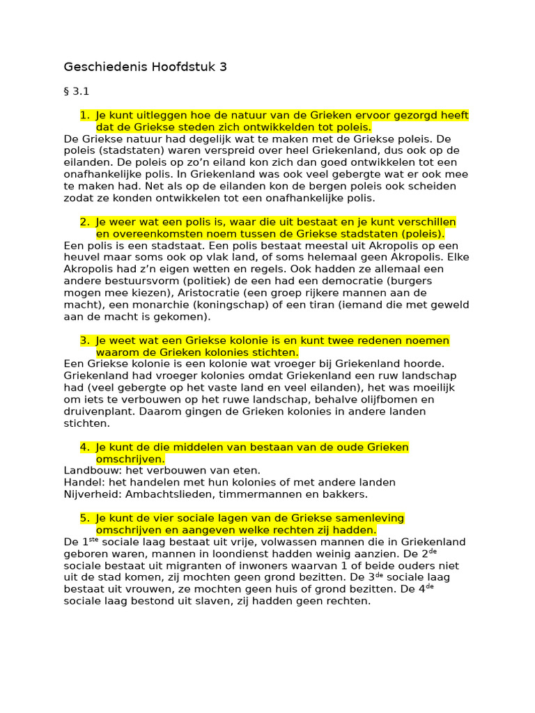 Geschiedenis Hoofdstuk 3 | PDF