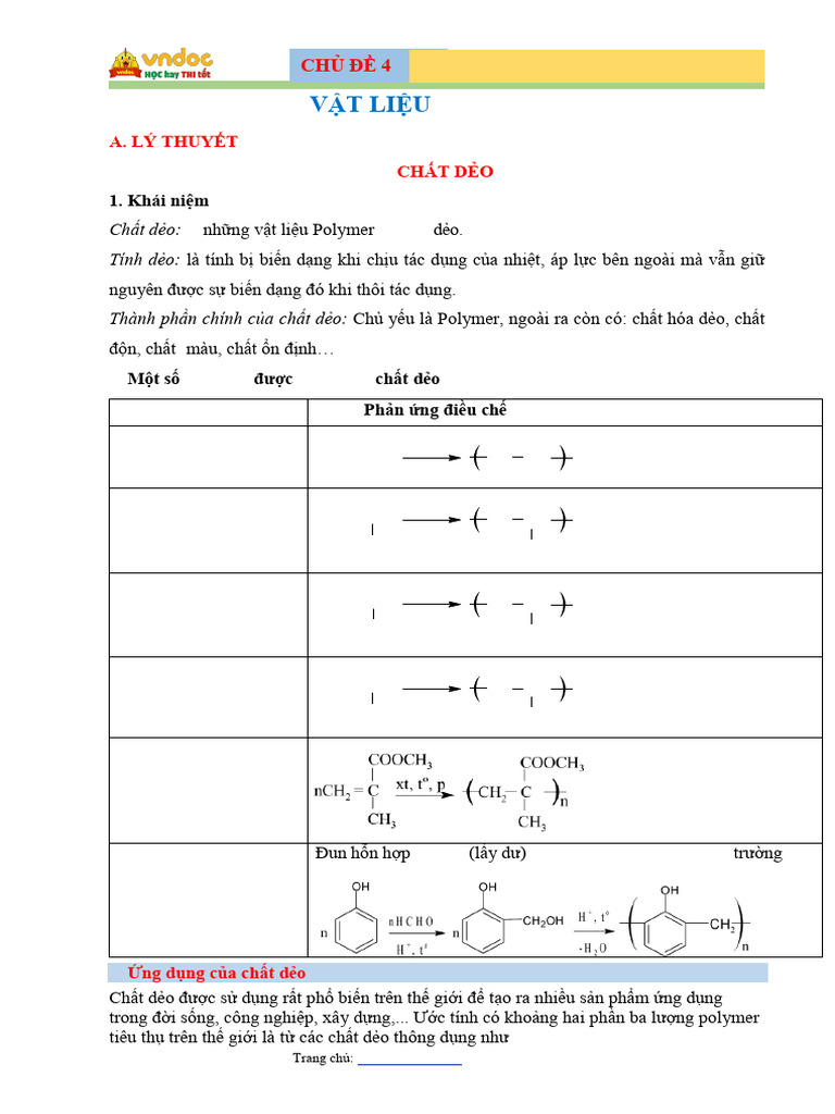 Ly Thuyet Va Bai Tap Vat Lieu Polymer | PDF