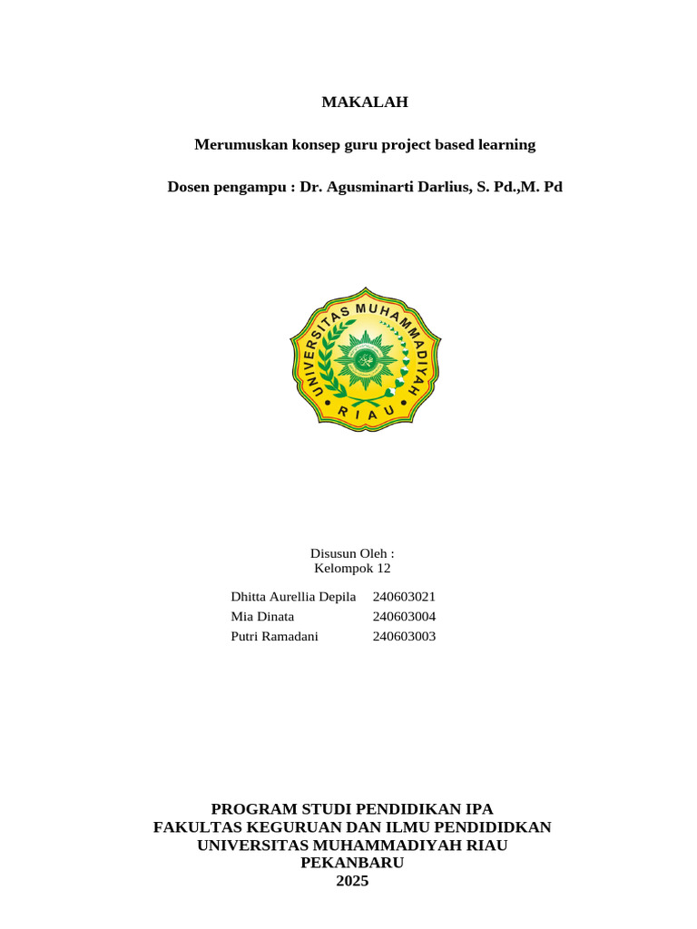 Konsep Project Based Learning untuk Guru | PDF