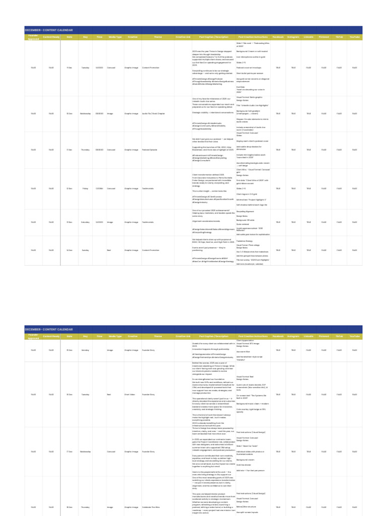 December Content Calendar 2025 | PDF | Brand